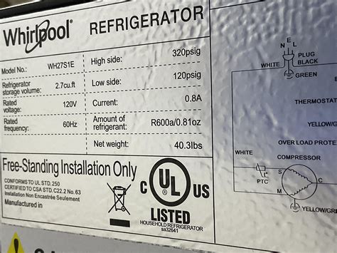 Whirlpool Mini Fridge Number Settings At Dean Gillbee Blog
