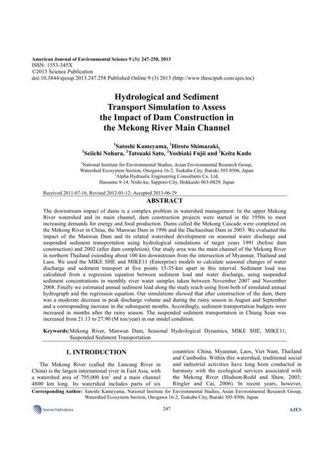 Pdf Hydrological And Sediment Transport Simulation To Assess The Impact Dokumen Tips