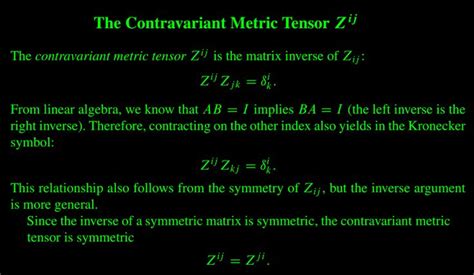 Contravariant Metric Tensor Mathematics School Time Metric