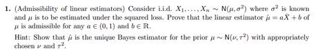 Admissibility Of Linear Estimators Consider Iid