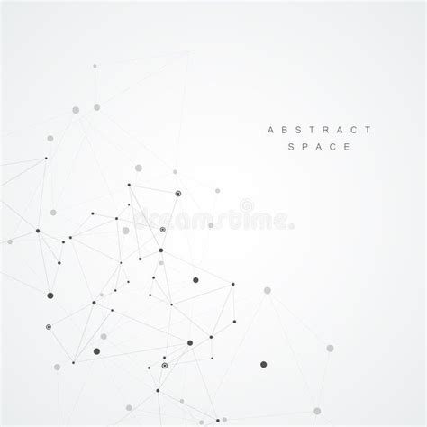 Connected Abstract Pattern With Dots On Overlapping Lines Vector