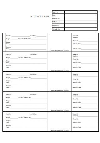 SAMPLE Run Sheets In PDF MS Word
