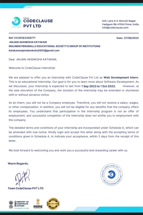 Webdevelopment Internship Codeclause Opportunity Katakam Anjani Akanksha