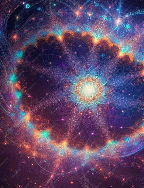 Premium Ai Image A Mesmerizing Pattern Of Fractal Light Particles Ripple And Flow In A