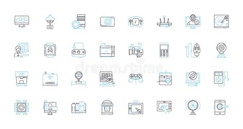 Gadget Assistance Linear Icons Set Troubleshooting Support Repair Maintenance Setup