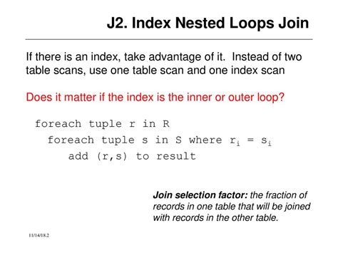 Performance Join Operator Select From R S Where R A S A Ppt