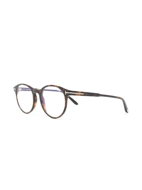 Tom Ford Eyewear Round Frame Optical Glasses Brown Farfetch