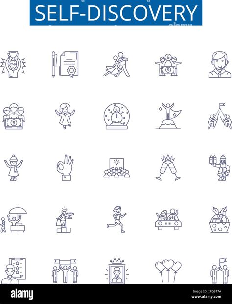 Self Discovery Line Icons Signs Set Design Collection Of Exploration Introspection Growth