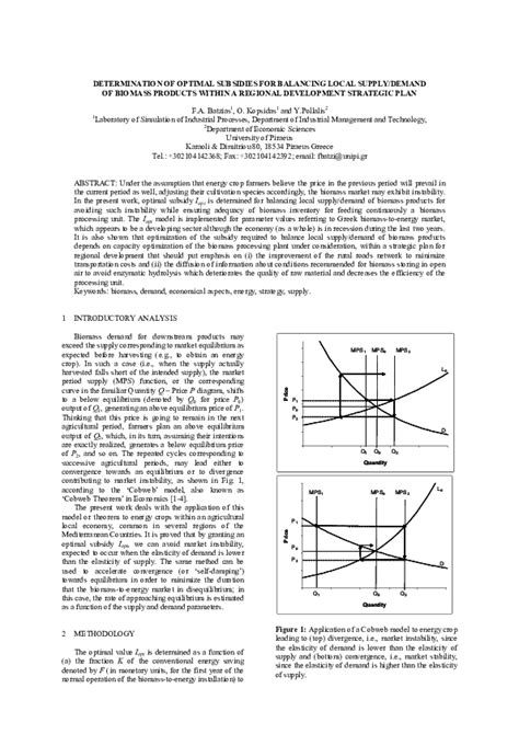Determination Of Optimal Subsidies For Balancing Local Supplydemand