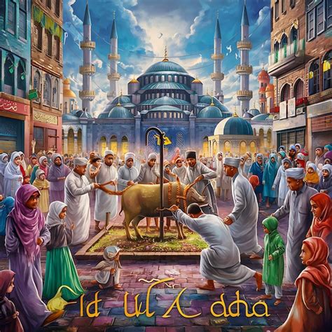 A Picture Of A Man In A Foreign Language With A Cow In The Middle