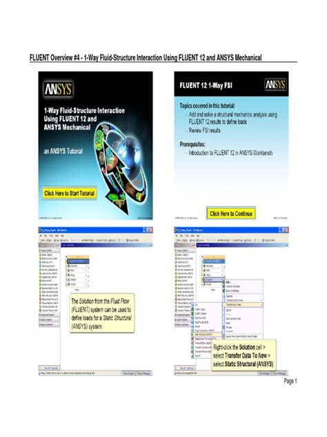 fluent 12 2009 overview 4 1 way fluid structure interaction