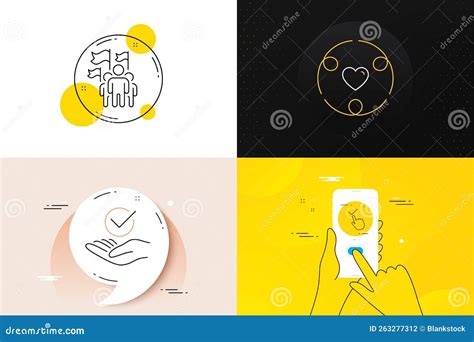 Checkbox Approved And Leadership Minimal Line Icons For Web Application Printing Vector