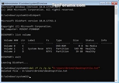 delete file in windows 10 tutorials