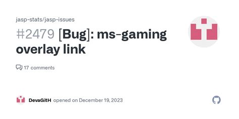 [bug] ms gaming overlay link · issue 2479 · jasp stats jasp issues