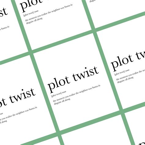 Plot Twist Definition Christmas Greeting Card Footnotes Paper