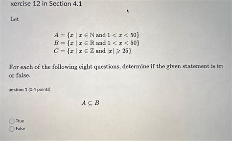 Solved Xercise 12 In Section 41 Let A X∣x∈n And 1