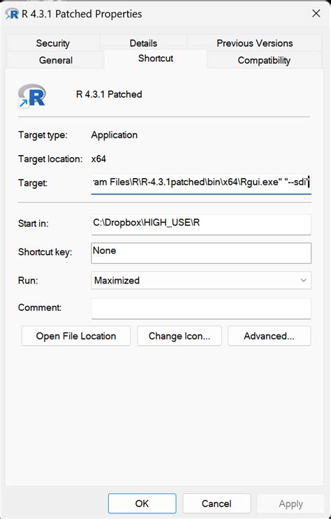 R Are There Command Line Arguments To Rguiexe For Setting The Start Directory And Maximizing