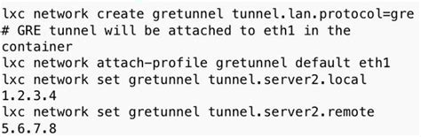 gre tunnel between two lxd hosts