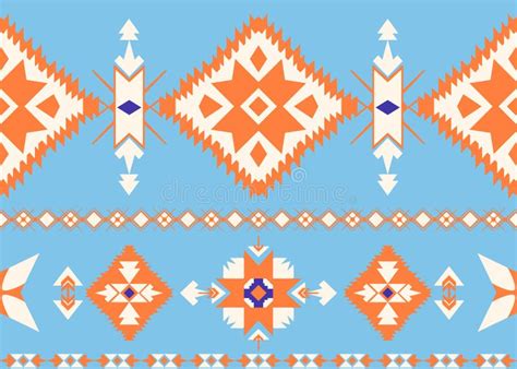 A Geometric Square And Triangle Shape Ethnic Pattern Adorns Native