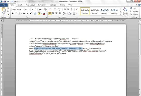 embedding a youtube video into a word document youtube