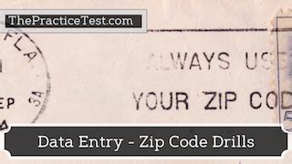 Key Data Entry Test Type Zip Codes For Key Or Number Row Practice