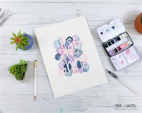 Easy Masking Fluid Watercolor Art Tutorial Negative Space Art Motivational Wall Art