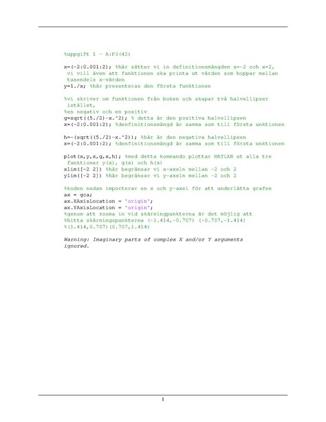 matlab uppt 1 a p3 42 x 2 0 2 här sätter vi in definitionsmängden x 2 och x 2 vi