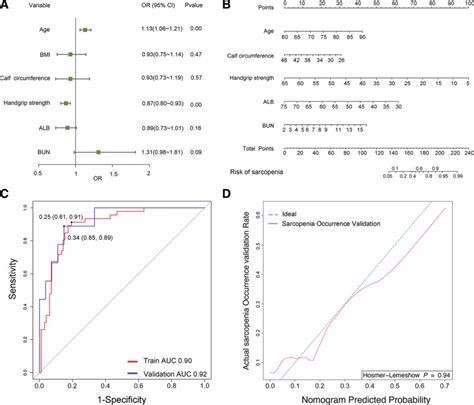 A Nomogram To Predict The Risk Of Sarcopenia In Older People Pmc