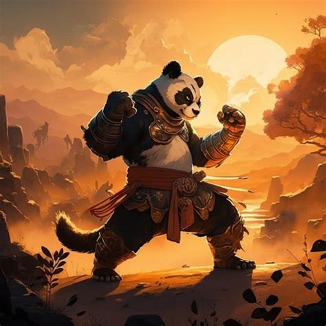 Premium Photo Panda Practicing Kung Fu Art
