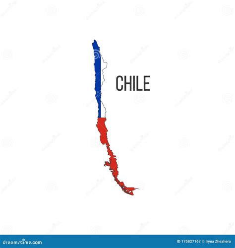 Chile Flag Map The Flag Of The Country In The Form Of Borders Stock