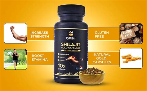 Indoze Shilajit Gold Capsules 60 Capsules With Shilajit Extract