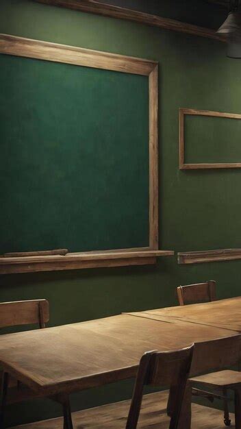 Premium Photo Empty New Green Scool Chalk Board Place For Inscription