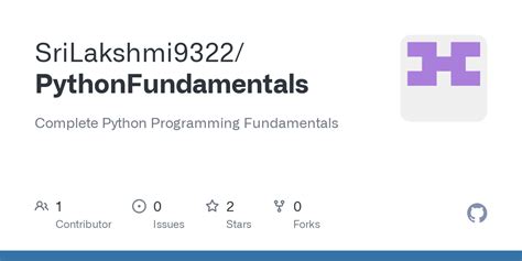 Github Srilakshmi9322pythonfundamentals Complete Python Programming
