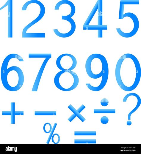 Set Of Numbers And Mathematical Signs Stock Vector Image And Art Alamy