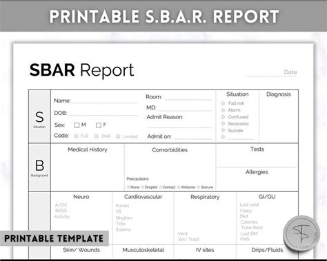 Sbar Nurse Brain Sheet Nurse Report Sheet Icu Nurse Report Rn Nursing New Grad Sbar Brain