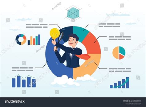 Businessman Analyse Data Lightbulb Data Scientist Stock Vector Royalty