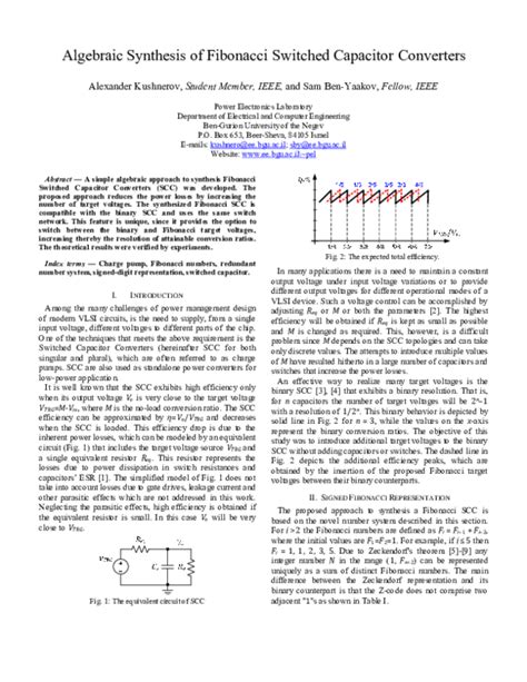 Pdf Algebraic Synthesis Of Fibonacci Switched Capacitor Converters