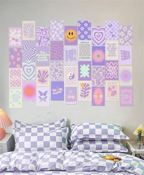 Acthetic Pastel Collage Lilac Room Pastel Room Wall Collage