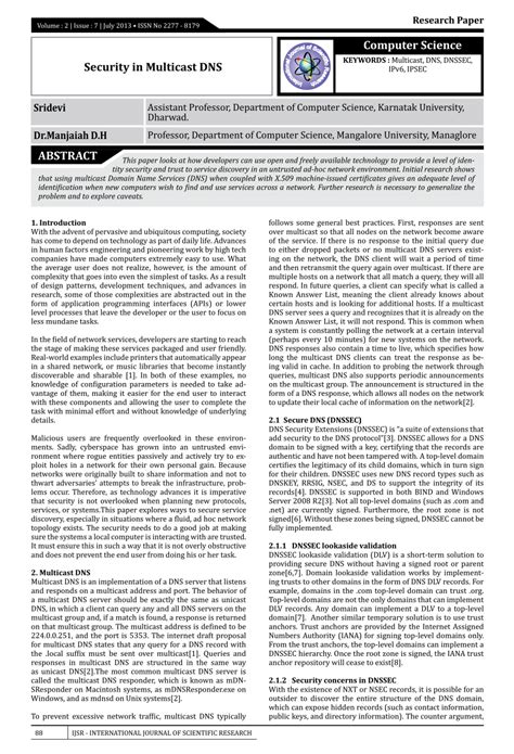 Pdf Security In Multicast Dns