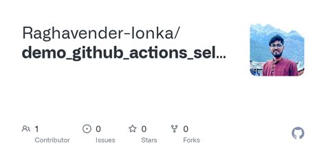 GitHub Raghavender Lonka Demo Github Actions Self Hosted Runner