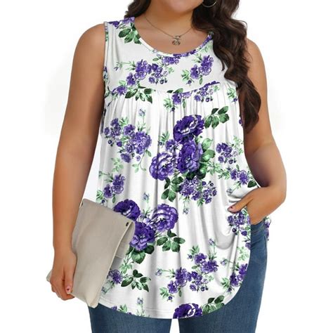 Fantaslook Plus Size Tank Tops For Women Tunic Sleeveless Shirts Dressy