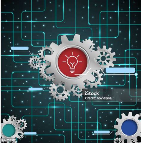 추상적임 기술을 사용하여 기어를 배경기술 컨셉입니다 개념에 대한 스톡 벡터 아트 및 기타 이미지 개념 개념과 주제 검은색 Istock