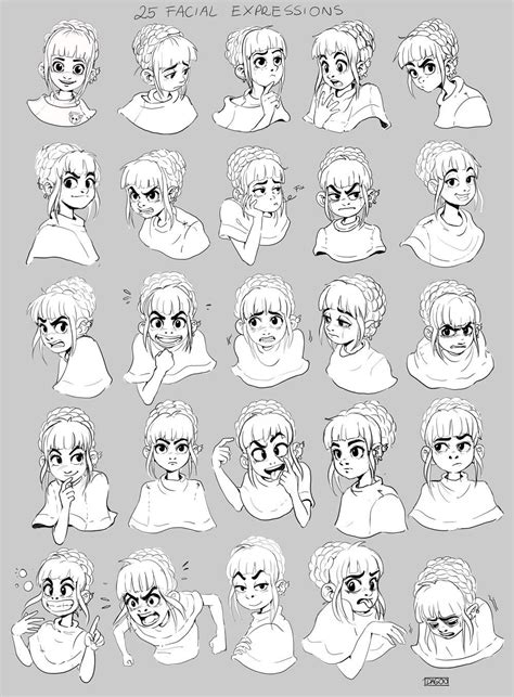 Artstation 25 Facial Expressions Dagmara Darsicka Наброски Рисунки Рисунки лица