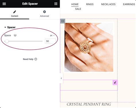 Spacer Widget Elementor
