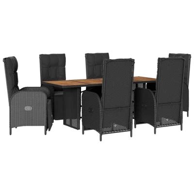 Vidaxl Patio Dining Set With Cushions Outdoor Garden Furniture Poly