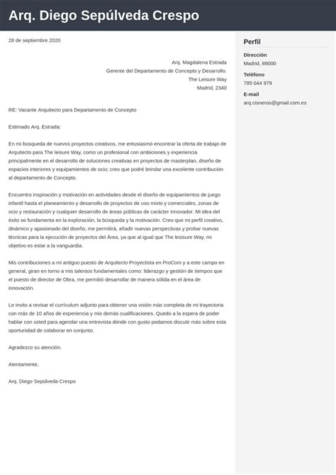 Carta De Presentación De Arquitecto Guía Con Consejos