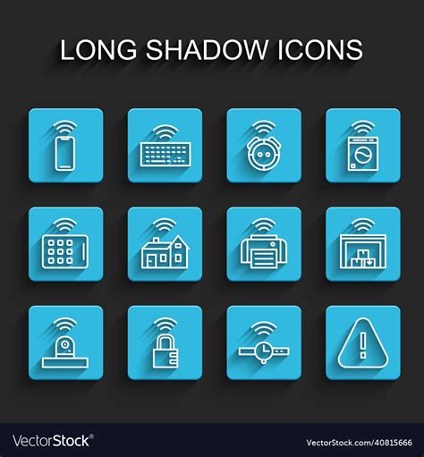 Set Line Smart Security Camera Safe Combination Vector Image