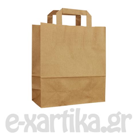 ΧΑΡΤΙΝΗ ΤΣΑΝΤΑ ΚΡΑΦΤ ΜΕ ΠΑΤΟ ΚΑΙ ΧΕΡΑΚΙ 28x17x29cm 25ΤΕΜ