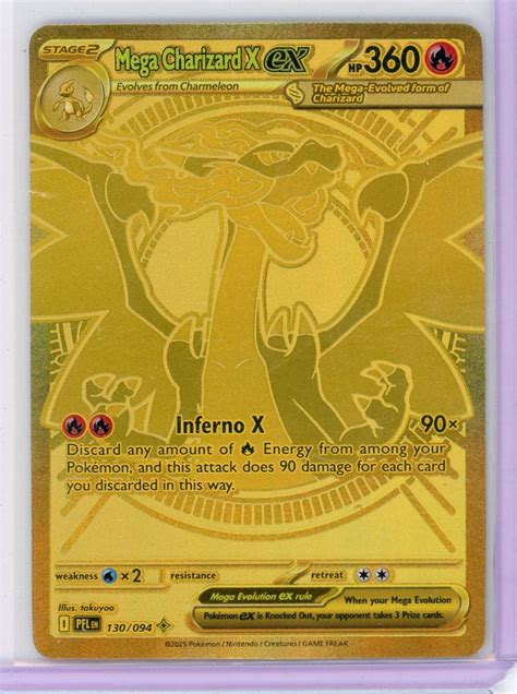 Mega Charizard X Ex Pokémon Phantasmal Flames Gold Mega Hyper Rare 13