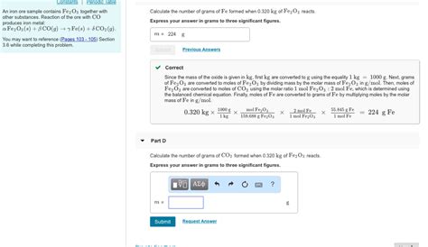 Solved Constants Periodic Table An Iron Ore Sample